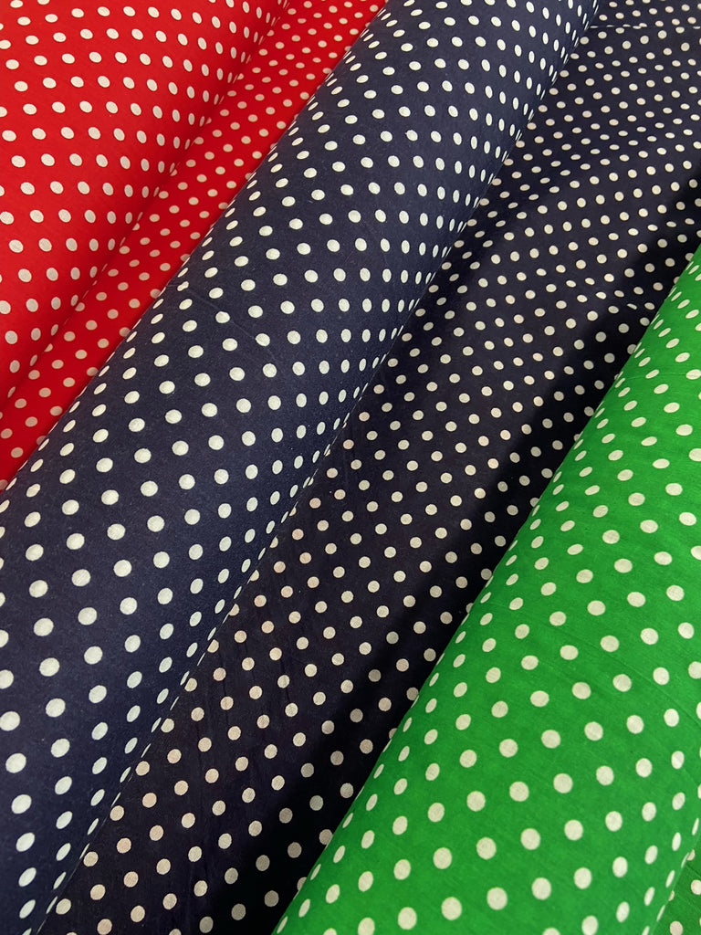 Polka Dot 4mm Spots Navy Blue Polycotton Fabric by 1/2 Metre – Fabric Shack Malmesbury