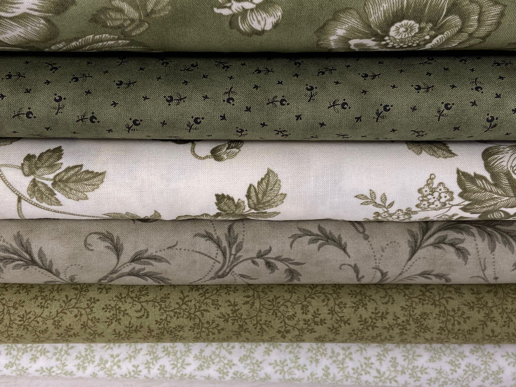 3 Sisters for Moda Vintage Linens Favourites Meadow Green Fern Thyme 6 ...