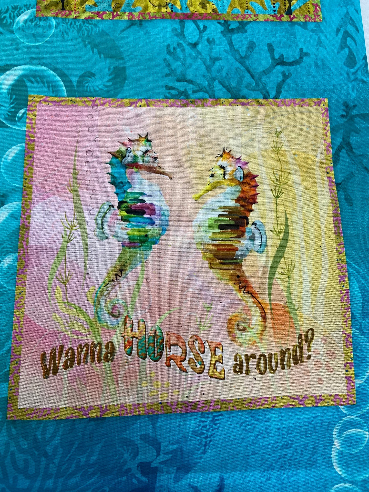 Connie Haley for 3 Wishes Shining Sea Multi Block Cotton Fabric Panel ...