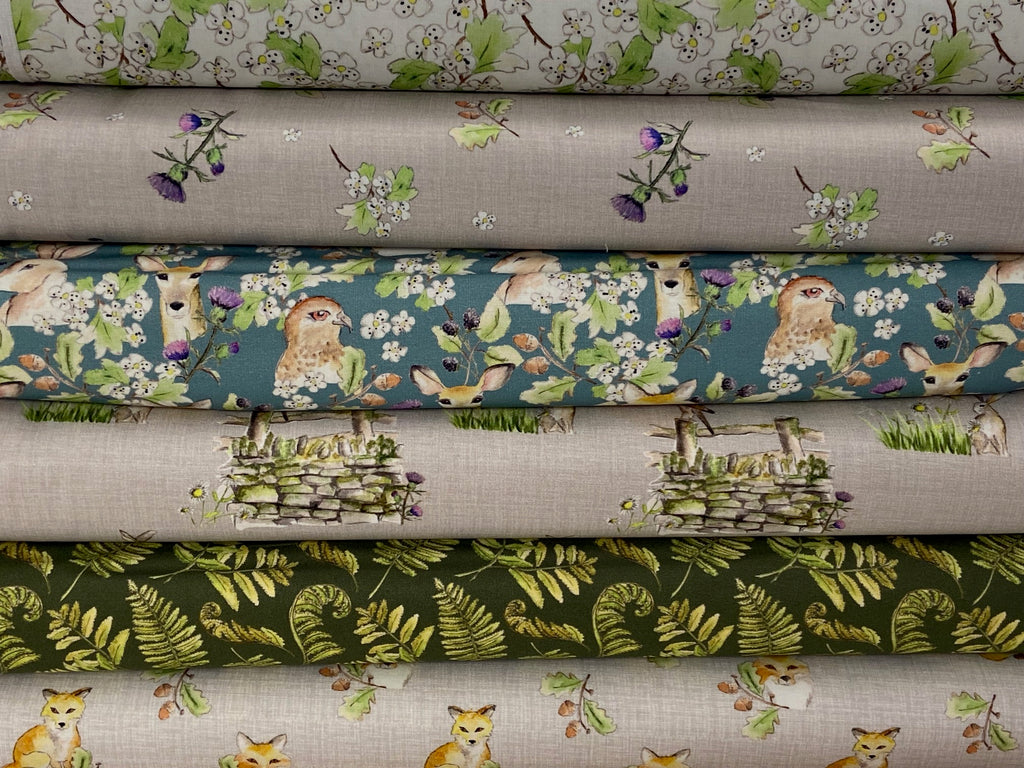 Debbie Shore A Country Walk Blossom Off White Organic Cotton Fabric by ...
