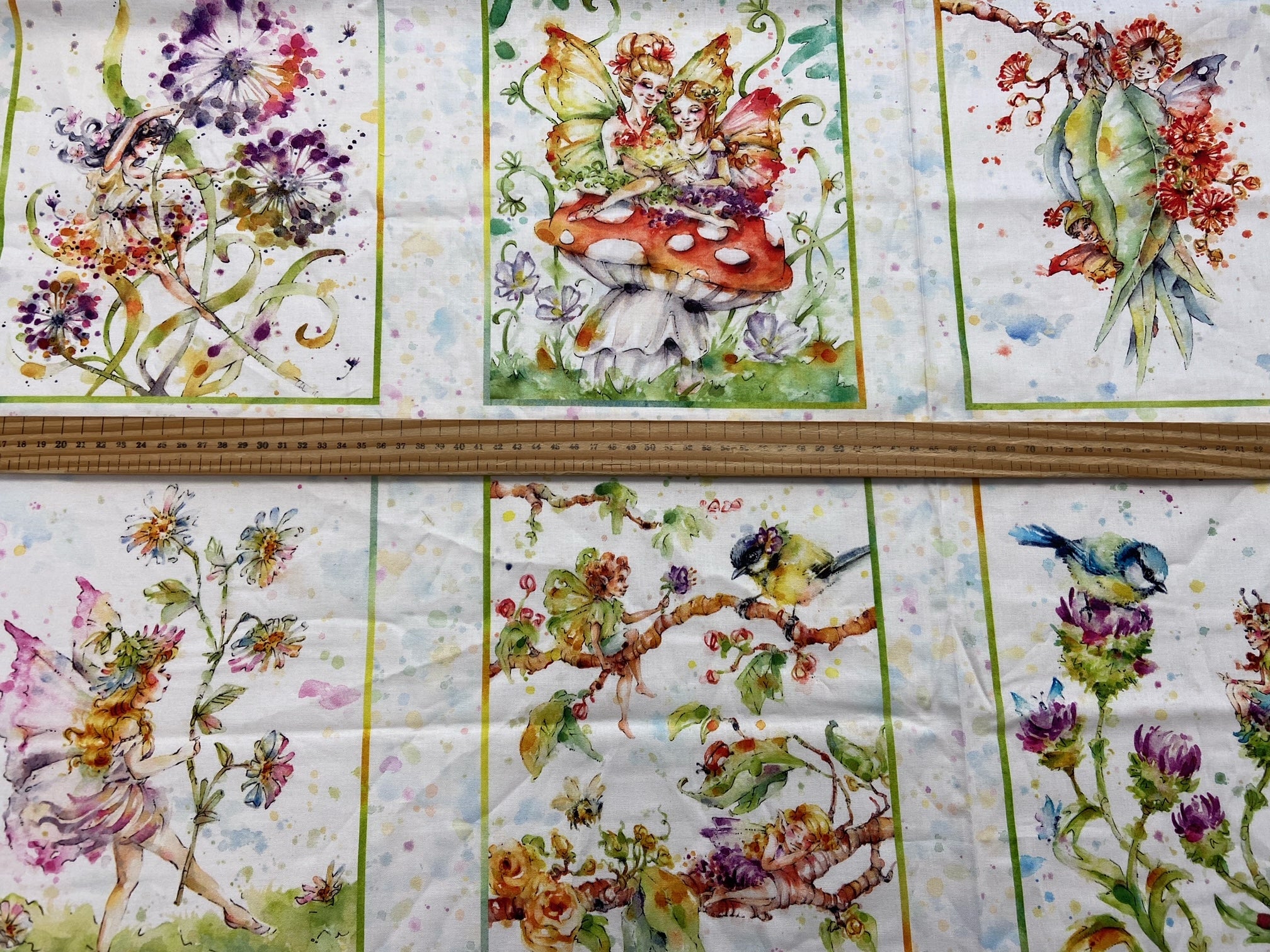 P & B Textiles Sillier Than Sally Fairy Garden Cotton Fabric 12 Plate ...