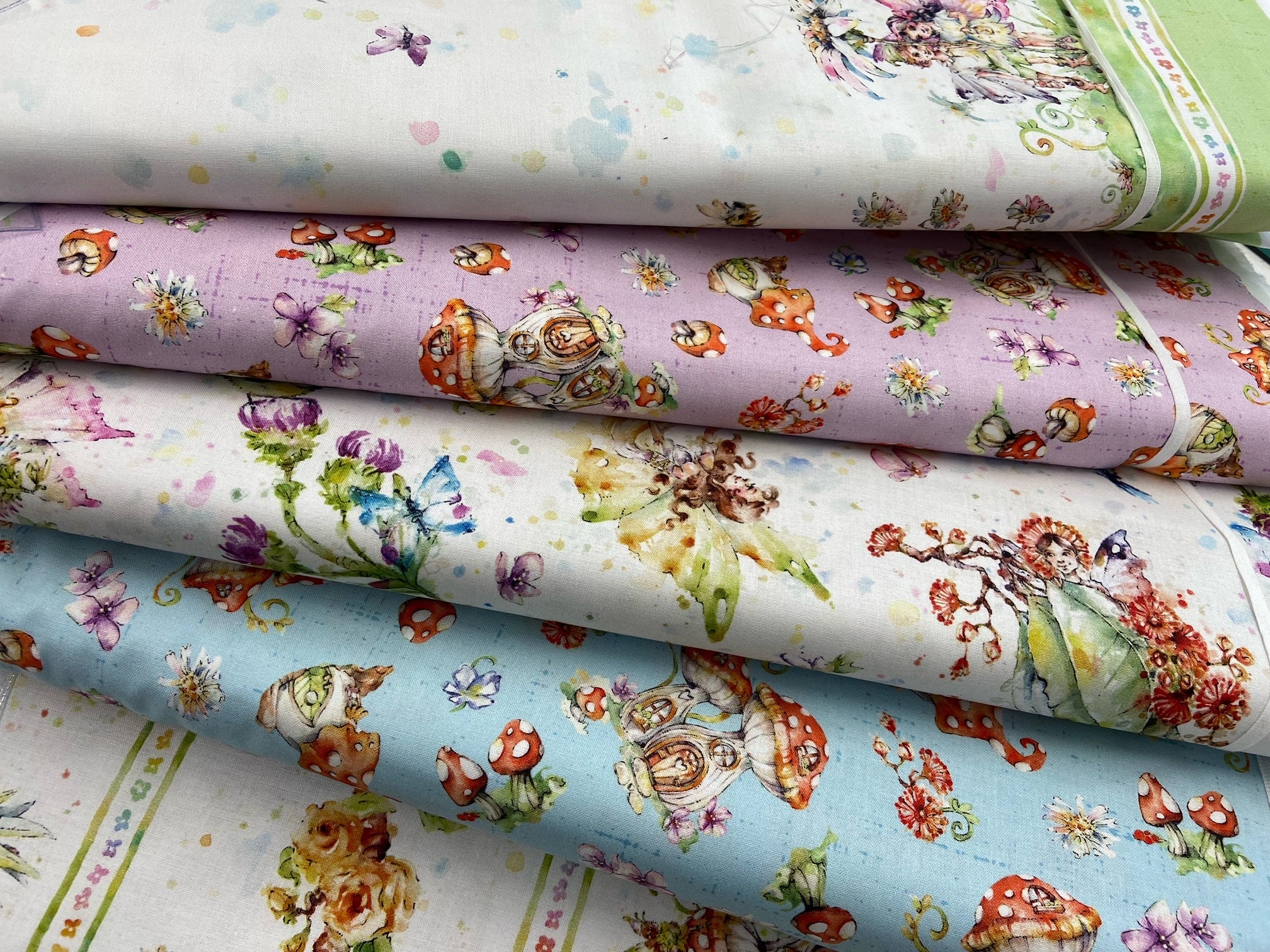 P & B Textiles Sillier Than Sally Fairy Garden Cotton Fabric 2 Plate P ...