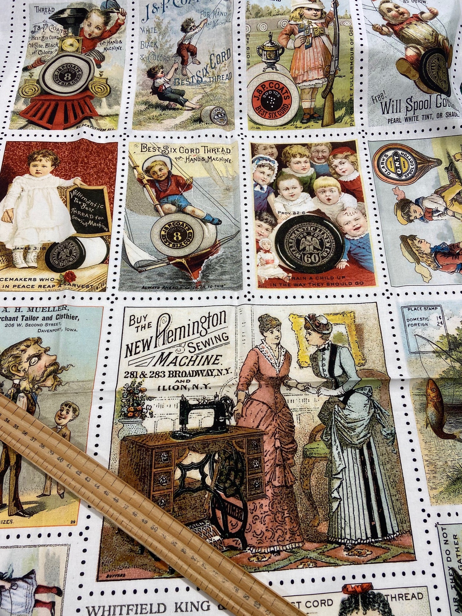 J Wecker Frisch for Riley Blake Sew Journal Colour Post Stamp Cotton P ...