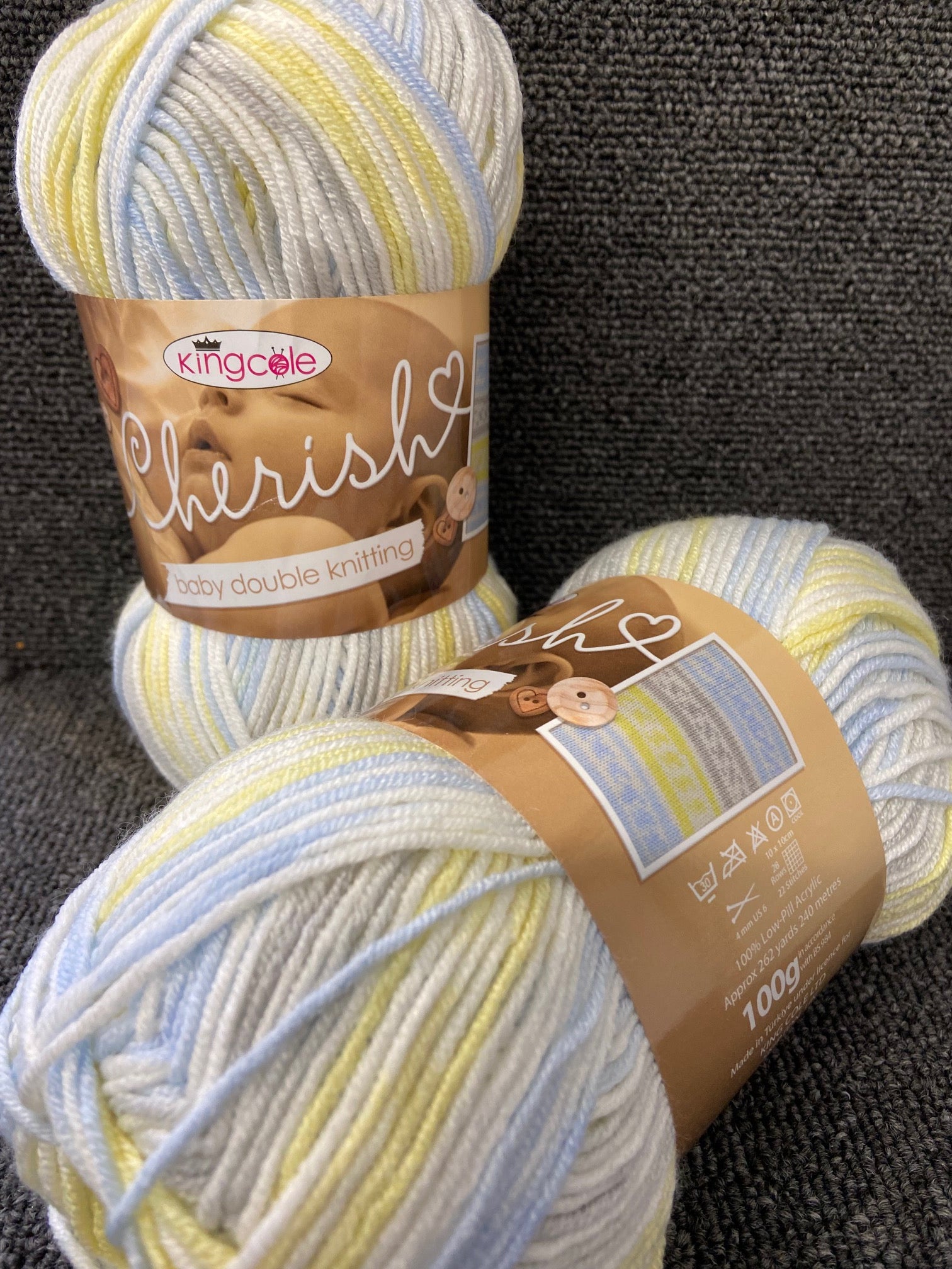 King Cole Cherish DK Double Knit Self Patterning Yarn Wool 100g Ball V ...