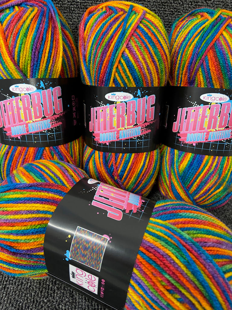 King Cole Jitterbug Double Knit DK Wool Yarn 100g Various Colours ...