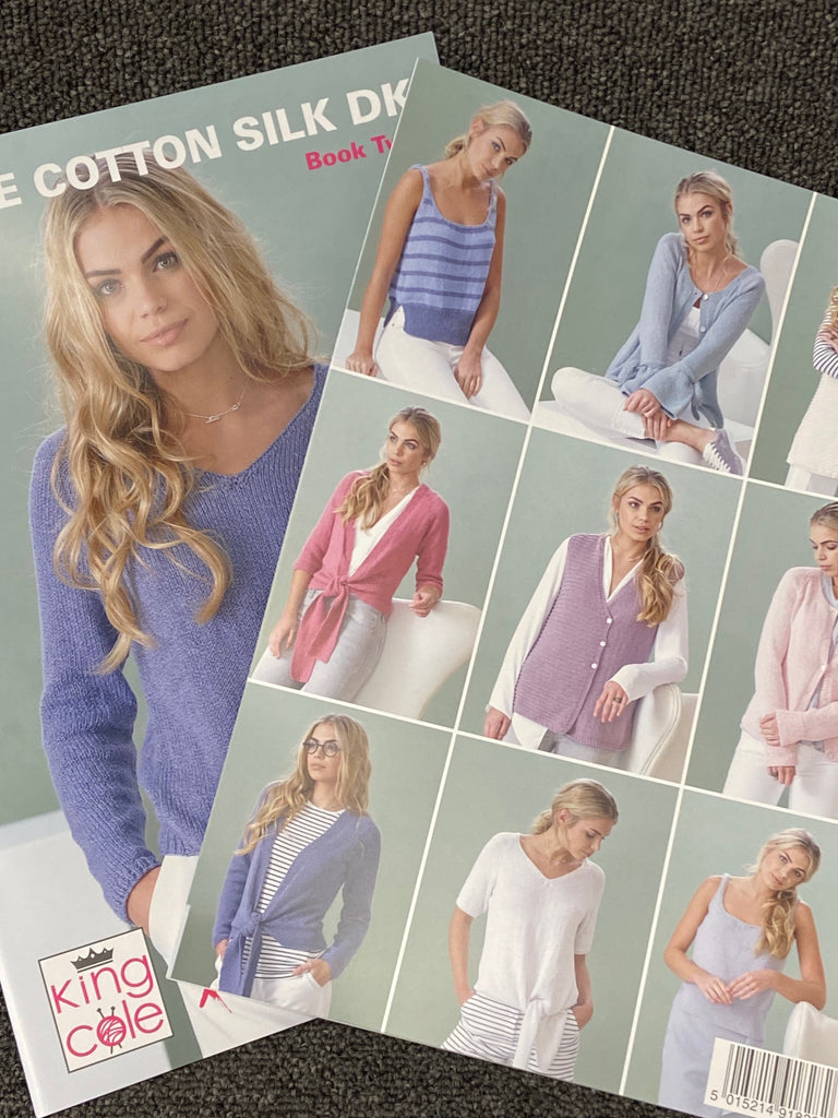King Cole Finesse Cotton Silk Double Knit DK Knitting Pattern Book Two ...