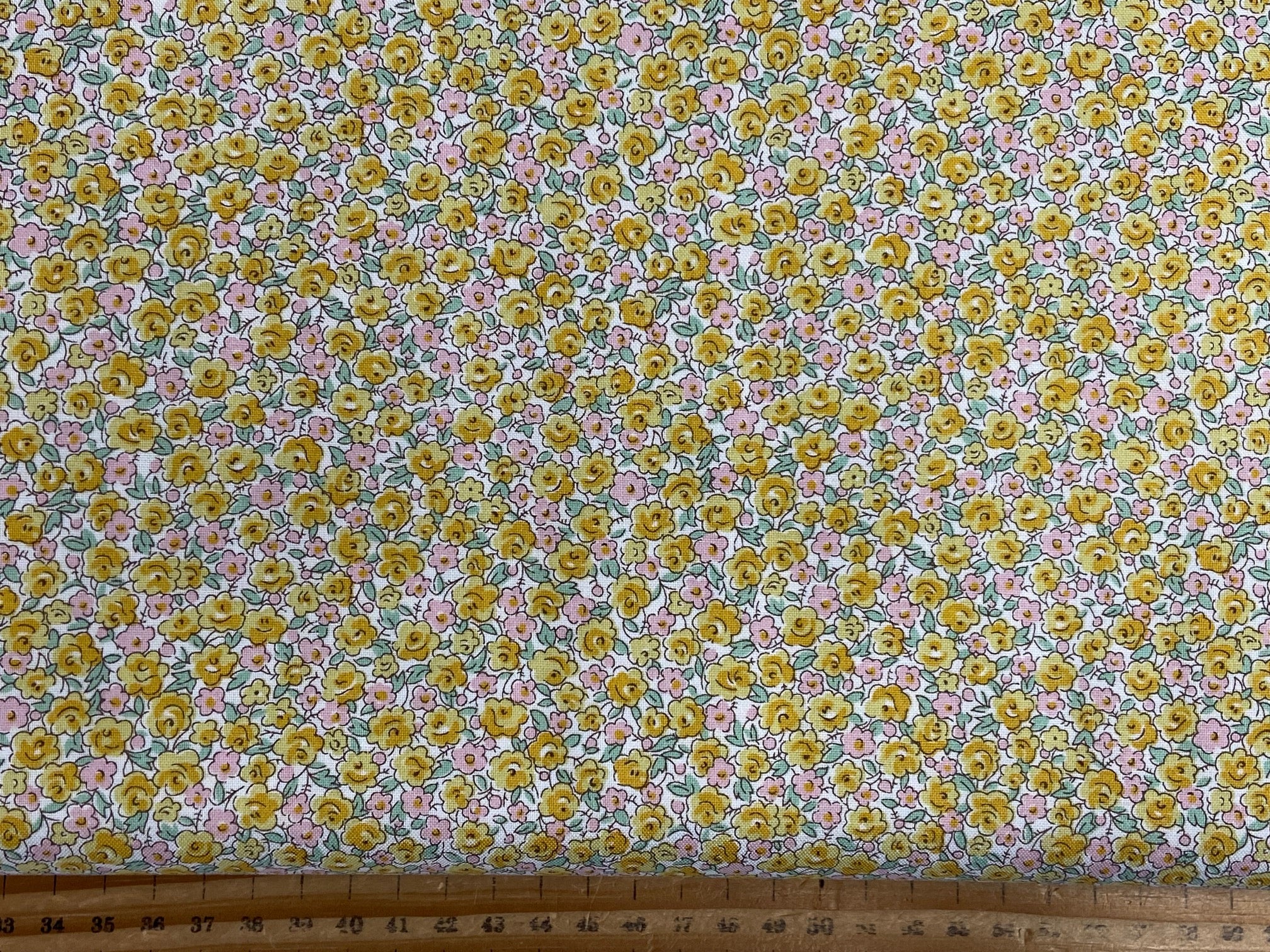 Liberty Heirloom 5 Spring Etty Rose Yellow Cotton Fabric by 1/4 Metre ...