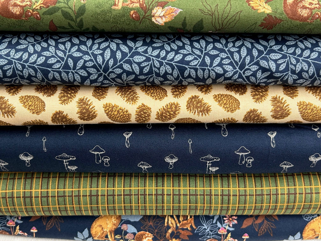 Autumn Forest by Linn Warme for Moda Toadstool Midnight Blue Cotton Fa ...