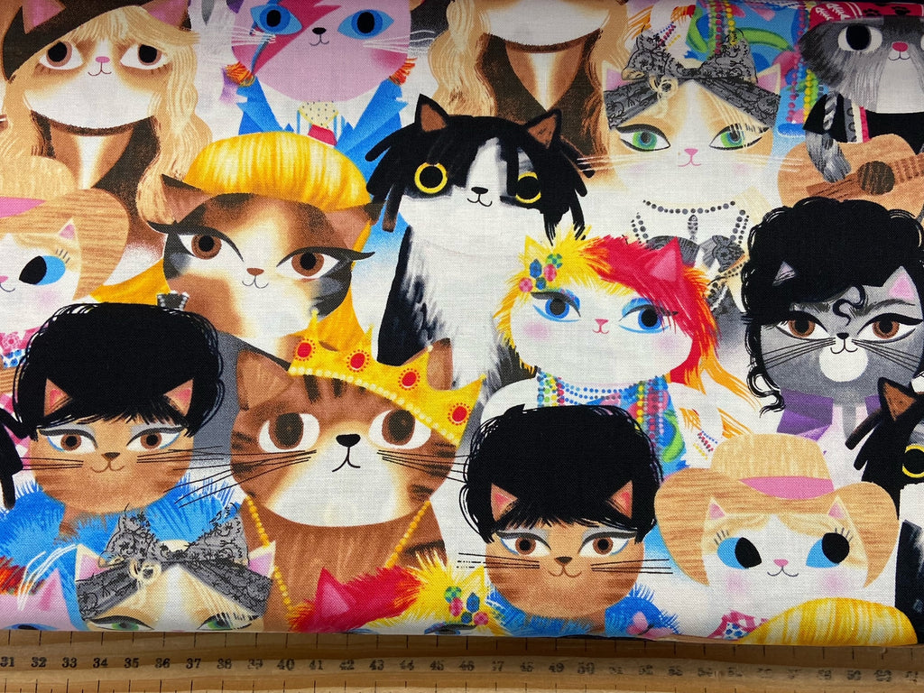 Angie Rozelaar for Studio E Mew-Sic Legends Faces Cotton Fabric by 1/4 ...