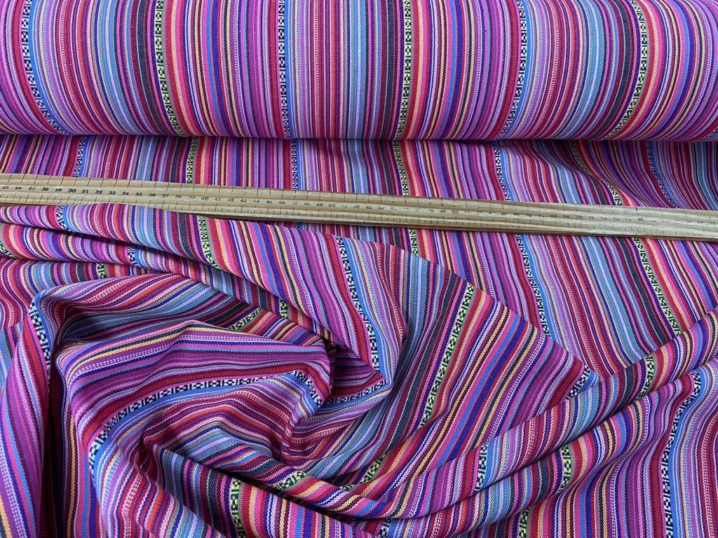 Mexican Stripes Rhumba Fuscia Fabric by 1/2 Metre – Fabric Shack Malmesbury