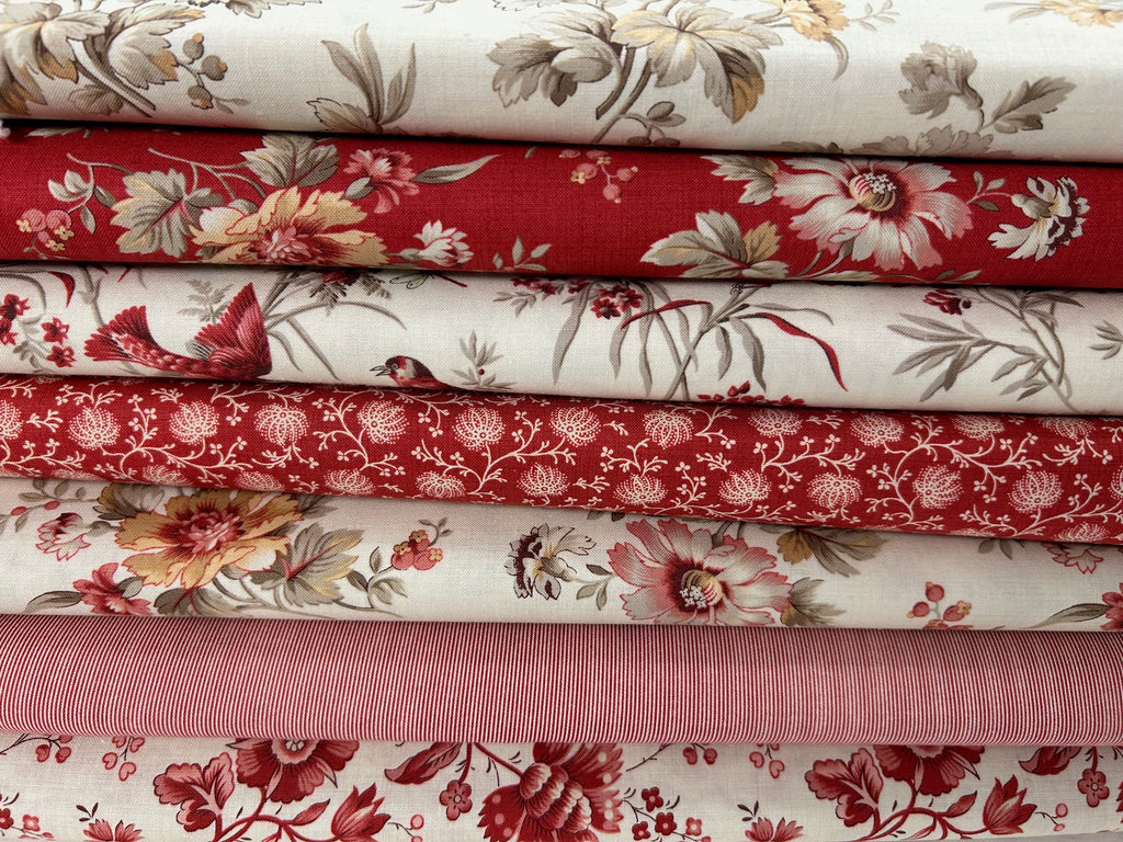 French General for Moda Joie De Vivre Flower Pink on Pearl Cream 8111 ...