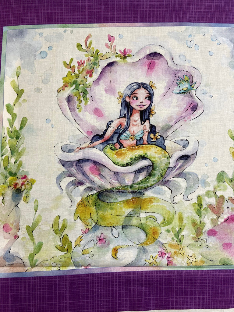 P & B Textiles Enchanted Seas - Sea Creatures Purple Cotton Fabric 2 P ...