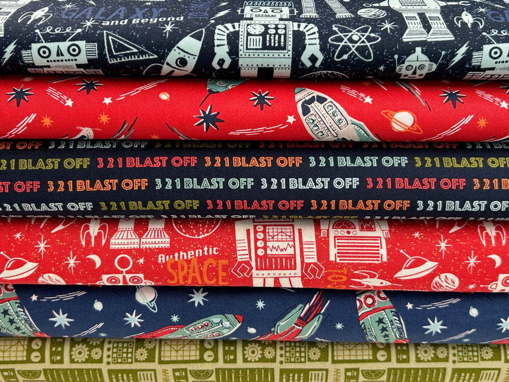 321 Blast Off by Stacy Iest Hsu for Moda Blast Off Night Sky Blue Cott ...