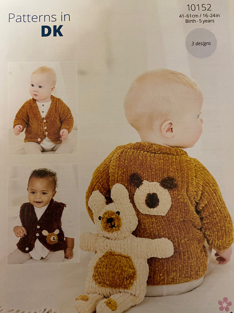Stylecraft Baby DK Double Knit Baby Bear Cardigan Waistcoat Knitting P ...