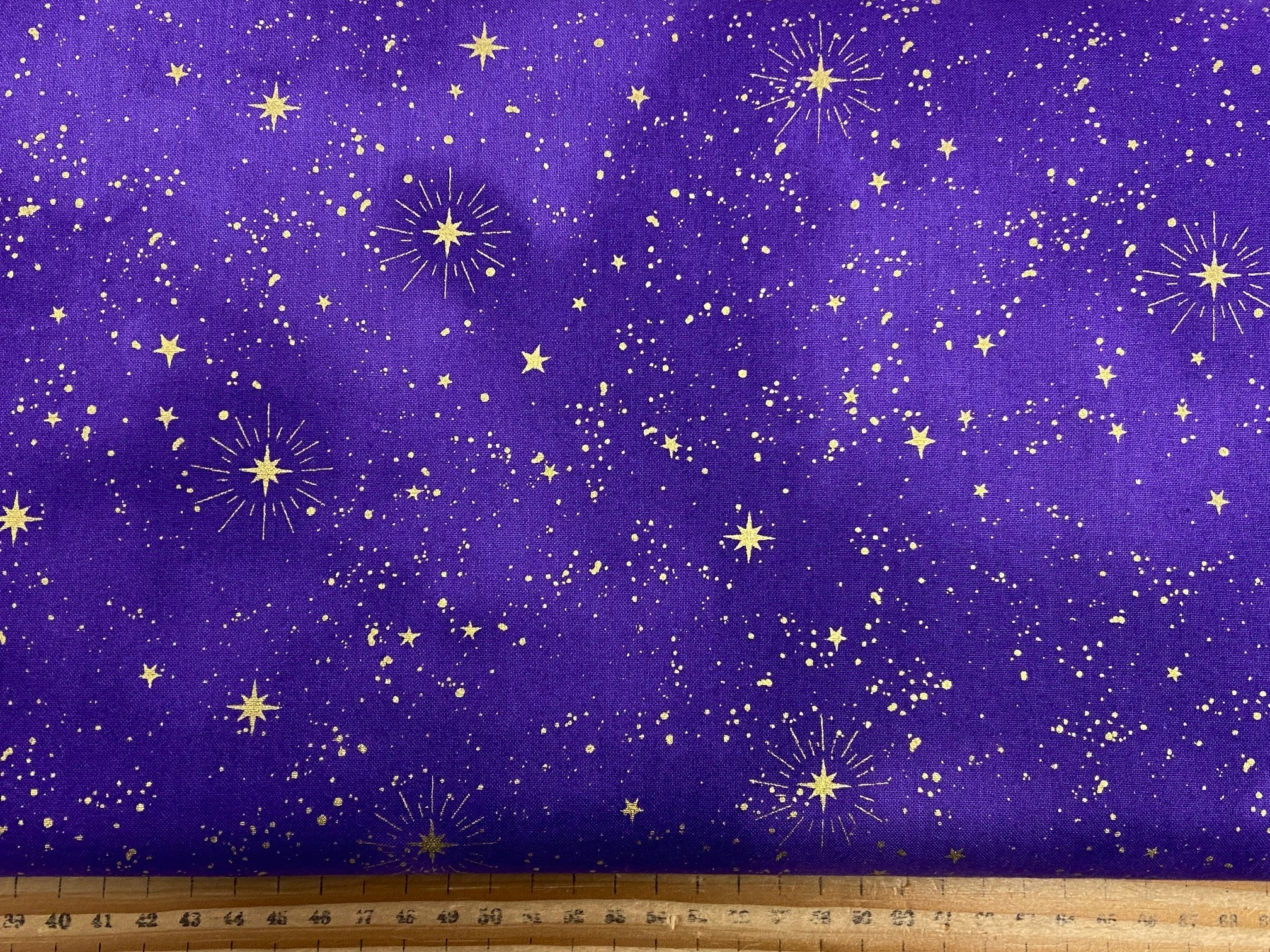 Timeless Treasures Cosmos Stars Purple Metallic Cotton Fabric by 1/4 M ...