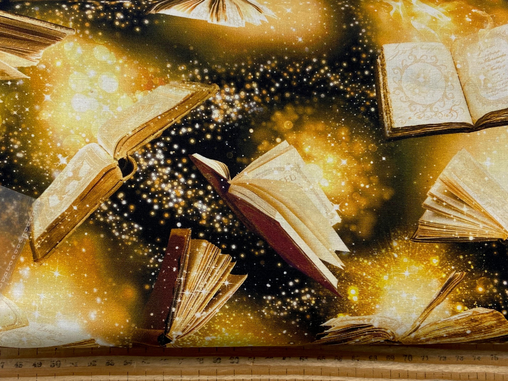 Timeless Treasures Library Spell Books Gold 2531 Cotton Fabric by 1/4 ...