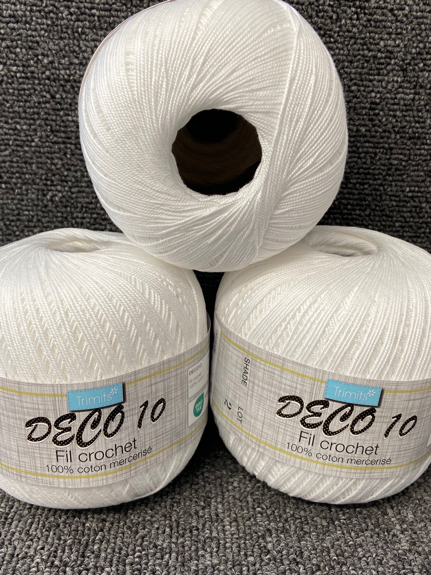 Trimits Deco 10 Mercerised 100% Cotton Crochet Yarn 100g Various Colou ...