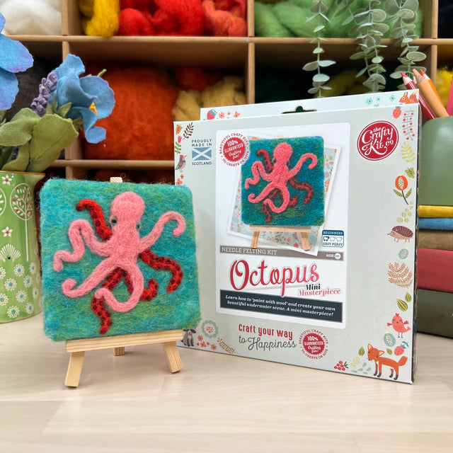 The Crafty Kit Company Octopus Mini Masterpiece Needle Felting Kit ...