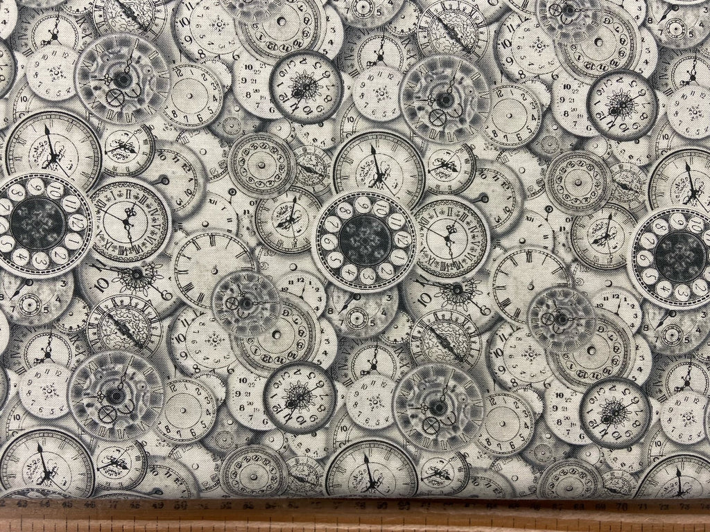 Urban Essance Design for Blank Quilting Time Travel Steampunk Clockfac ...