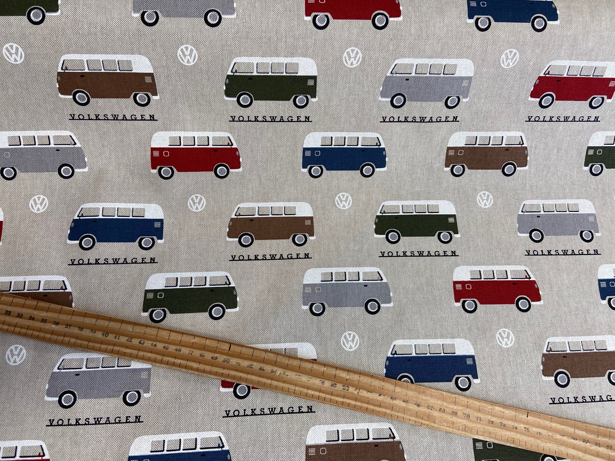 VW Licensed Adventure Van Campervan Classic Side On Natural Linen Look ...