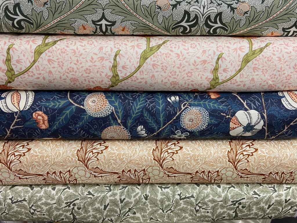 William Morris Sweet Symphony Pomegranate Dark Blue Cotton Fabric by 1 ...