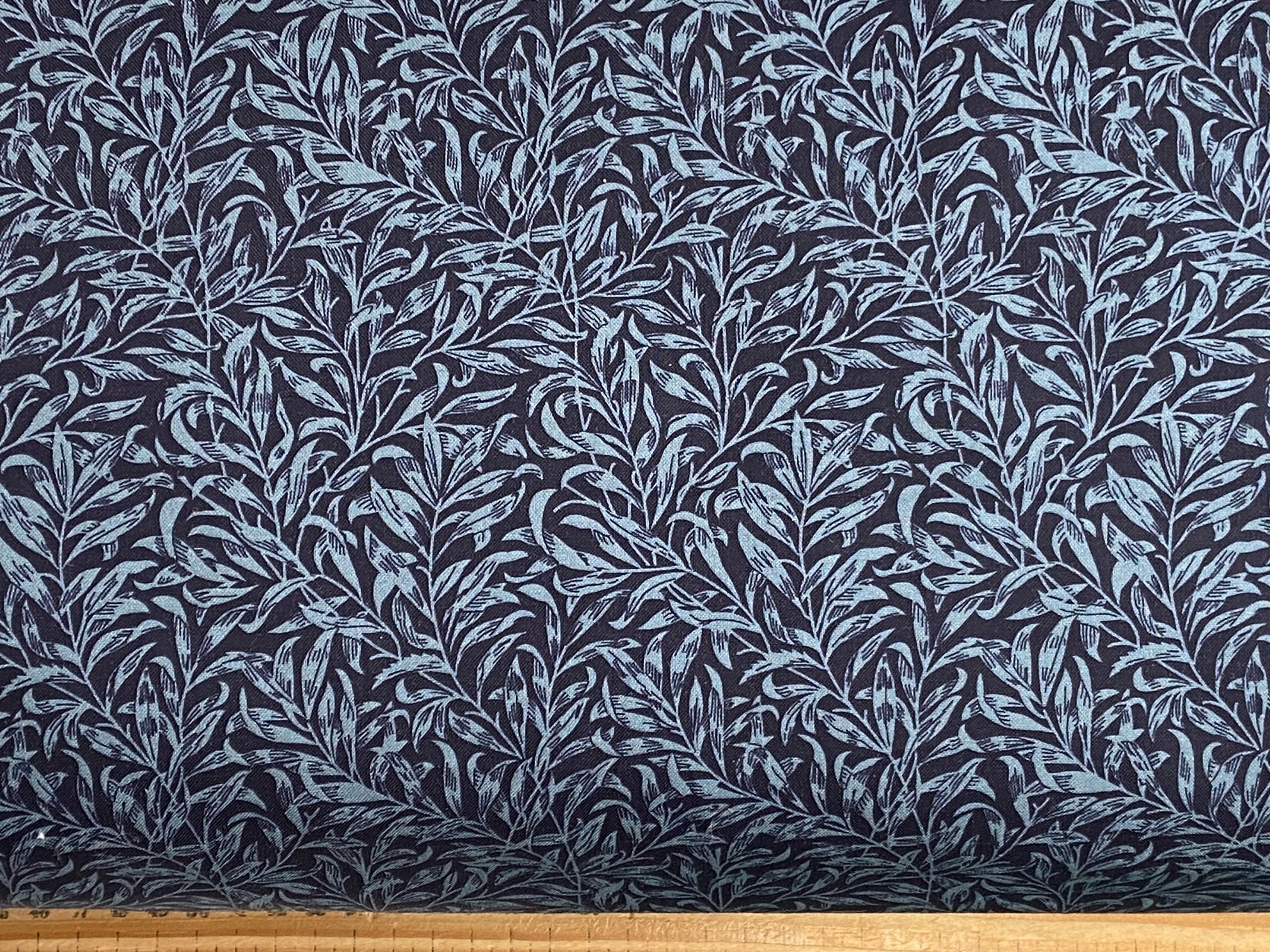 William Morris V&A Extra Wide Quilt Backing Willow Bough Navy Blue Cot ...