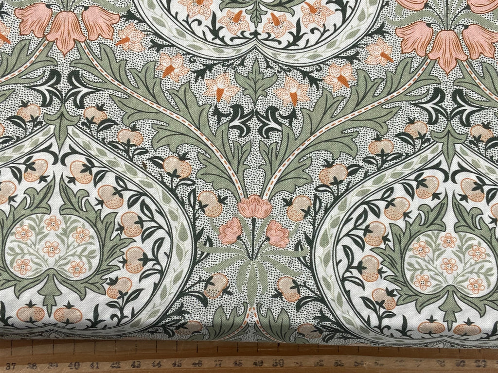 William Morris Sweet Symphony Eden Green Cotton Fabric by 1/4 Metre ...