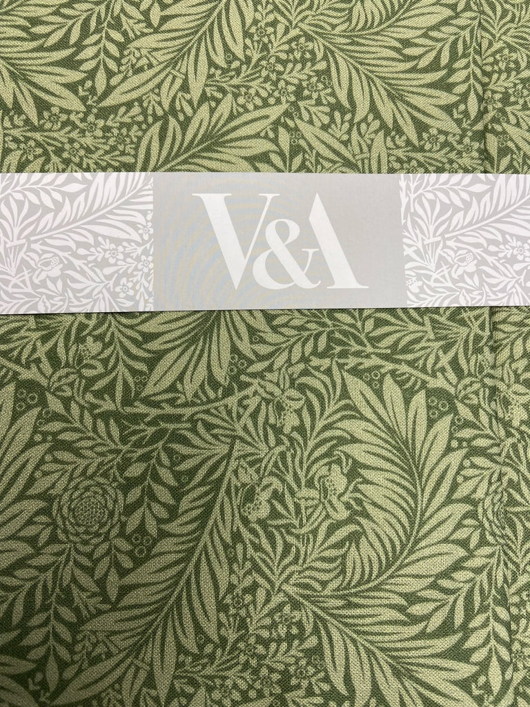 William Morris V&A Extra Wide Quilt Backing Larkspur Sage Green Cotton ...
