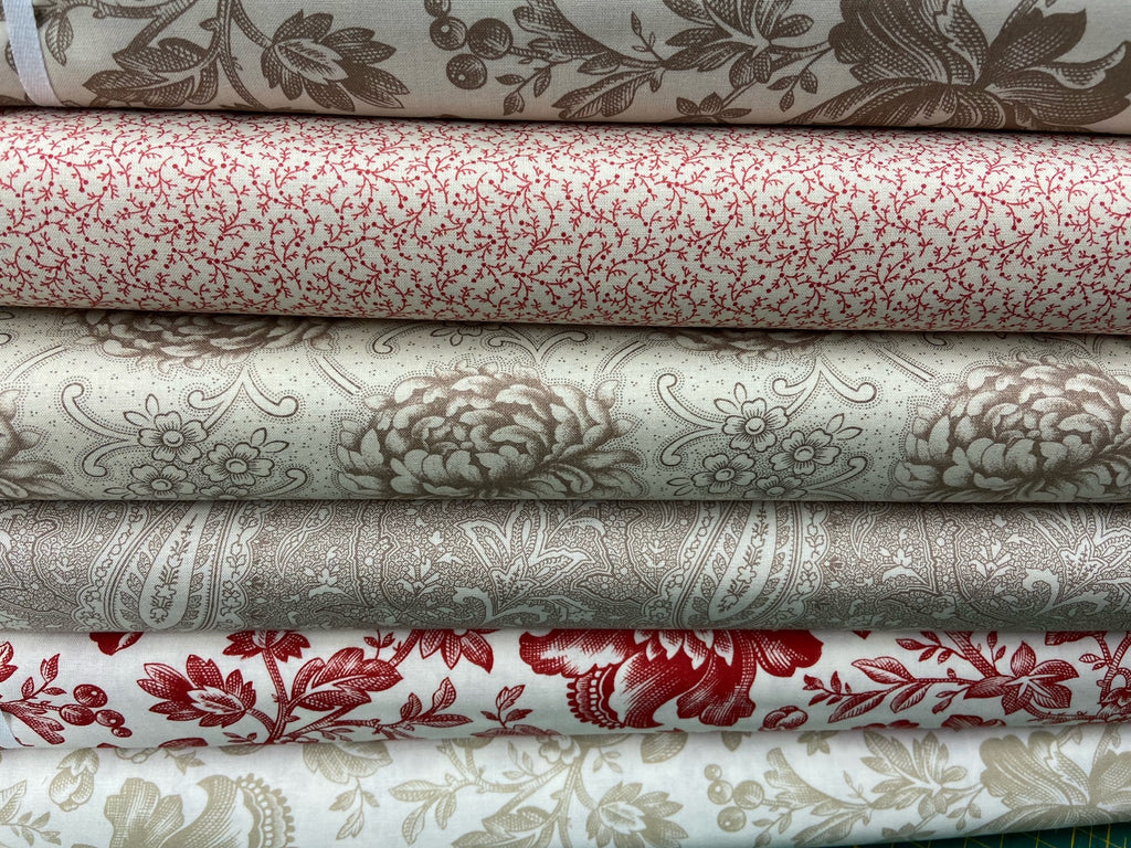 3 Sisters for Moda Cranberries & Cream Paisley Tan on Cream 44262 25 C ...