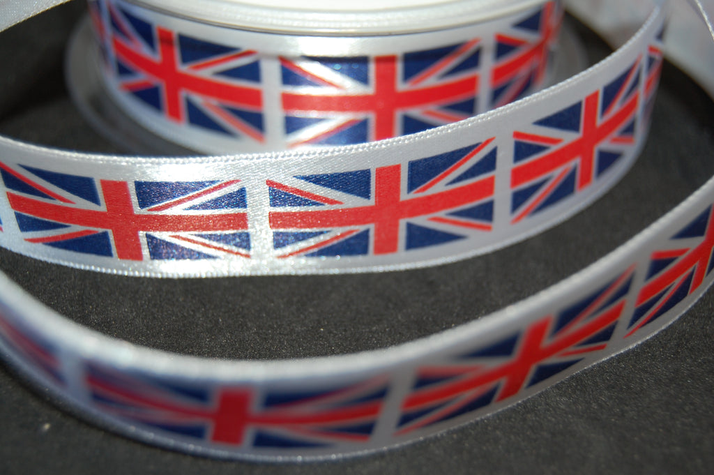 Berisfords UK Flags Satin Poly Ribbon Union Jack Welsh Dragon St Andre ...