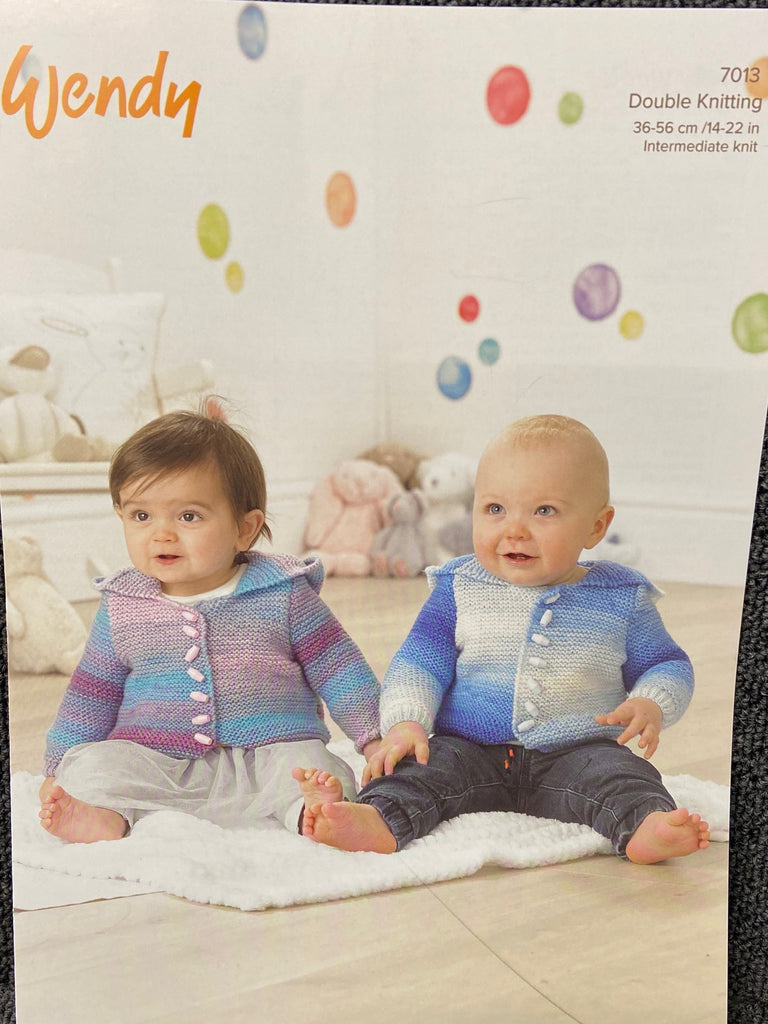 Wendy Knitting Pattern Baby Cardigans Double Knit Wool 7013 – Fabric ...