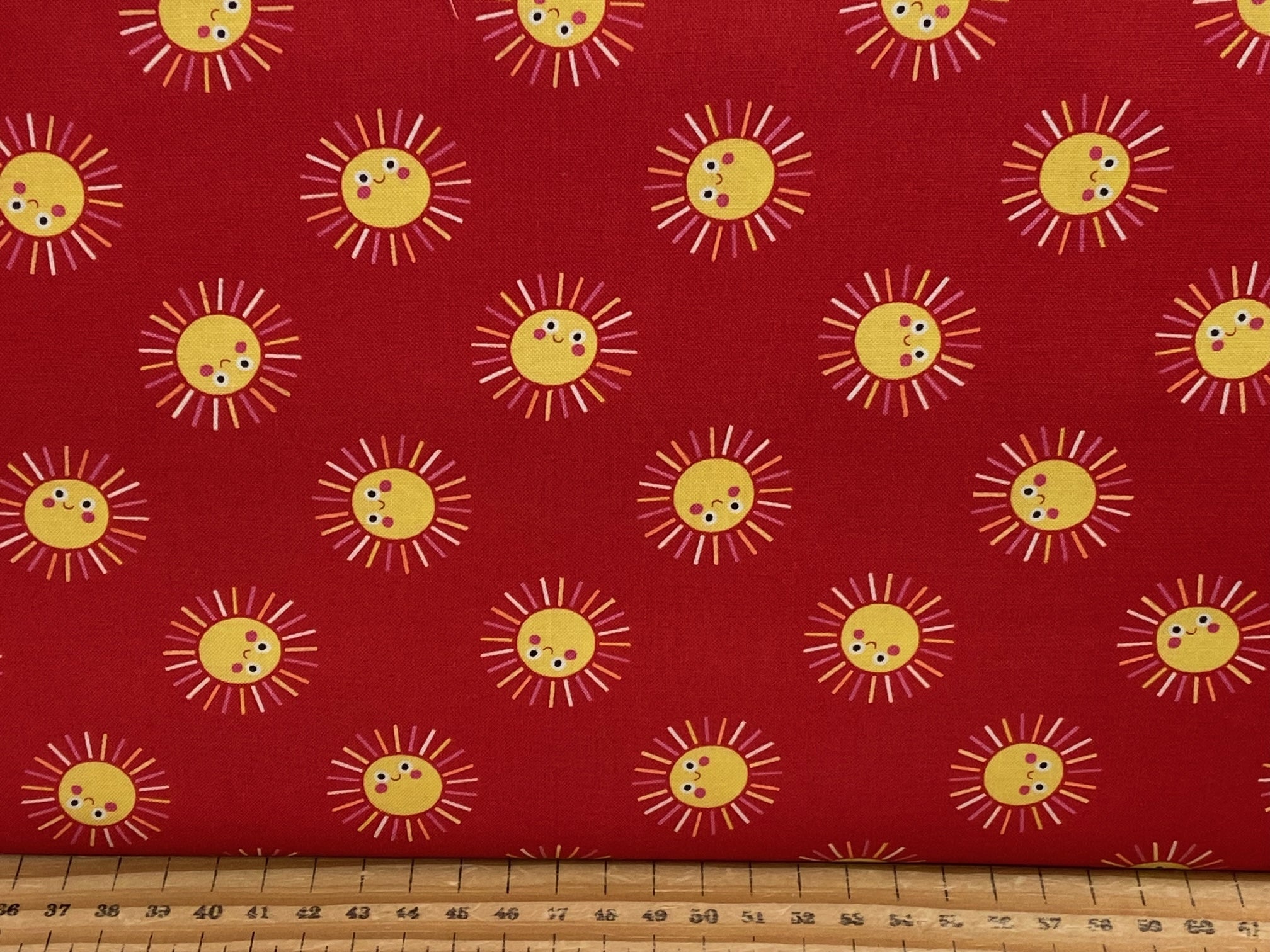 Abi Hall for Moda Rainbow Garden Sunshines Apple Red Cotton Fabric by ...