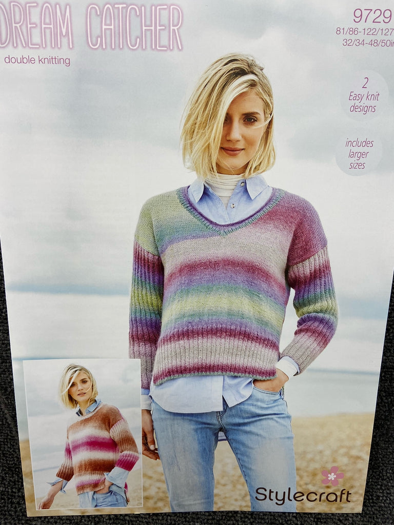 Stylecraft Knitting Pattern Ladies Jumper Sweater Double Knit DK 9729 ...
