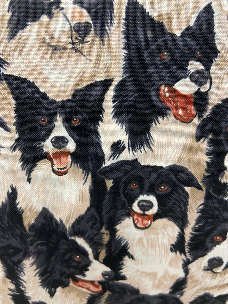 Makower Border Collies Black & White Cotton Fabric by 1/4 Metre ...