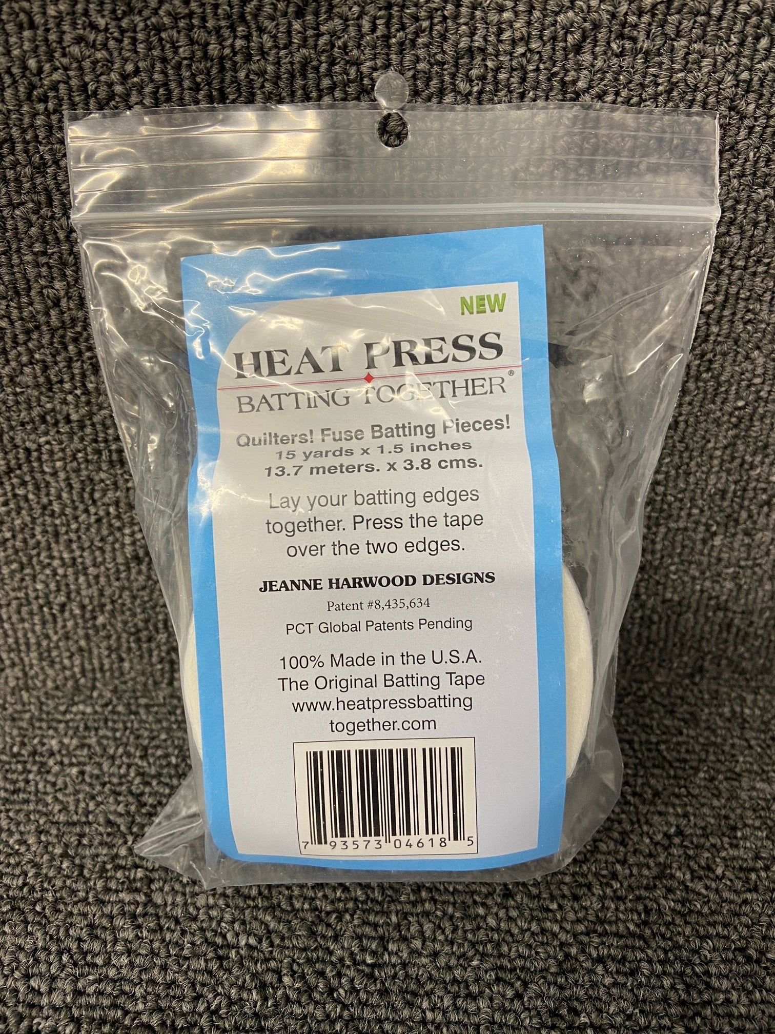 Jeanne Harwood Designs Heat Press Batting Together Waddng Tape Various ...