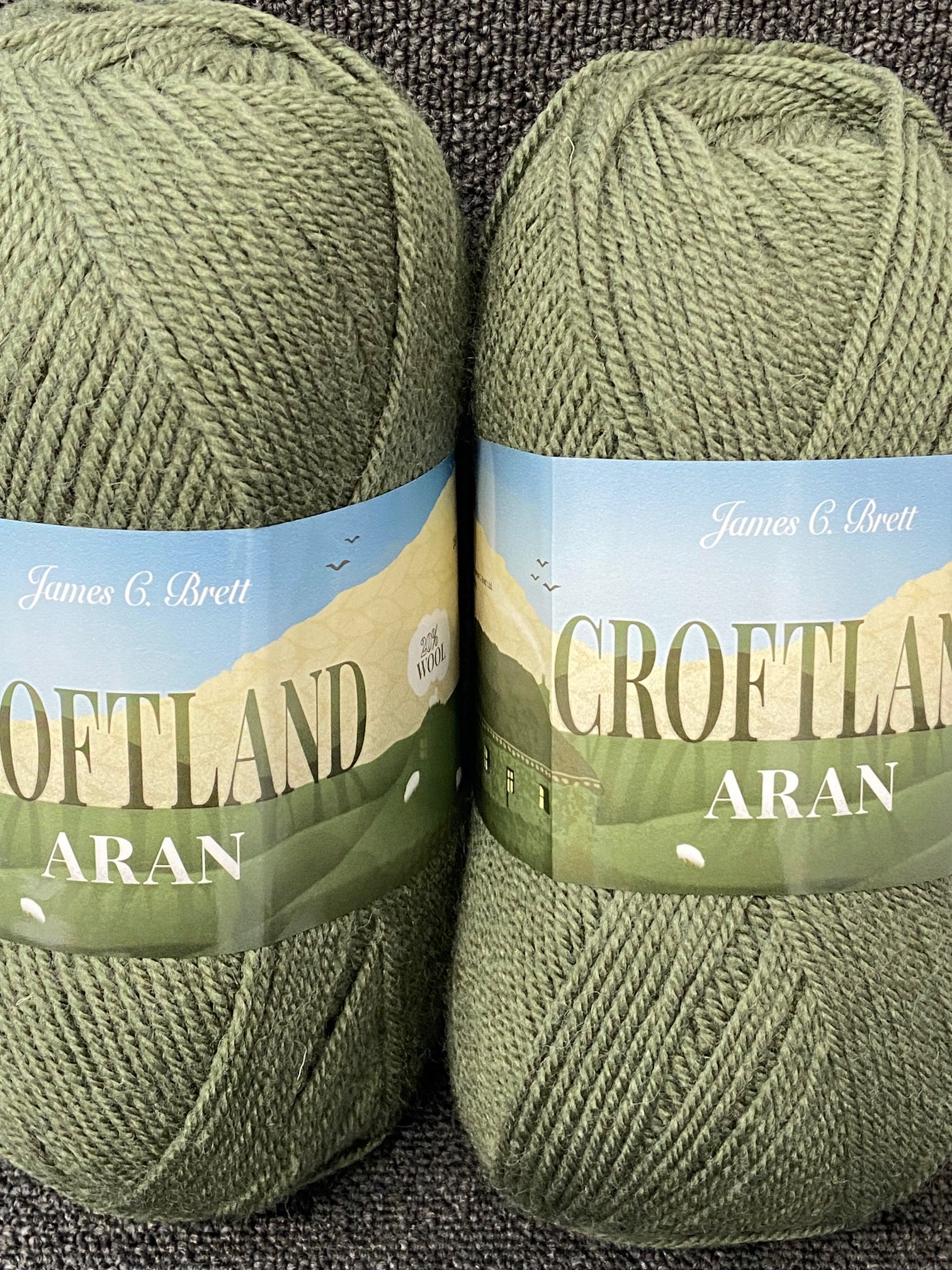 James C Brett Croftland Aran Wool Blend Yarn 200g Various Colours ...