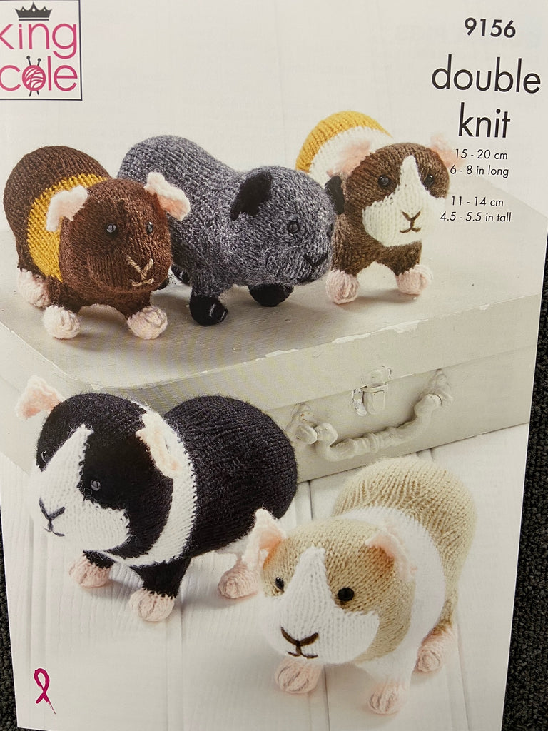 King Cole Double Knit DK Guinea Pig Soft Toy Knitting Pattern 9156 ...