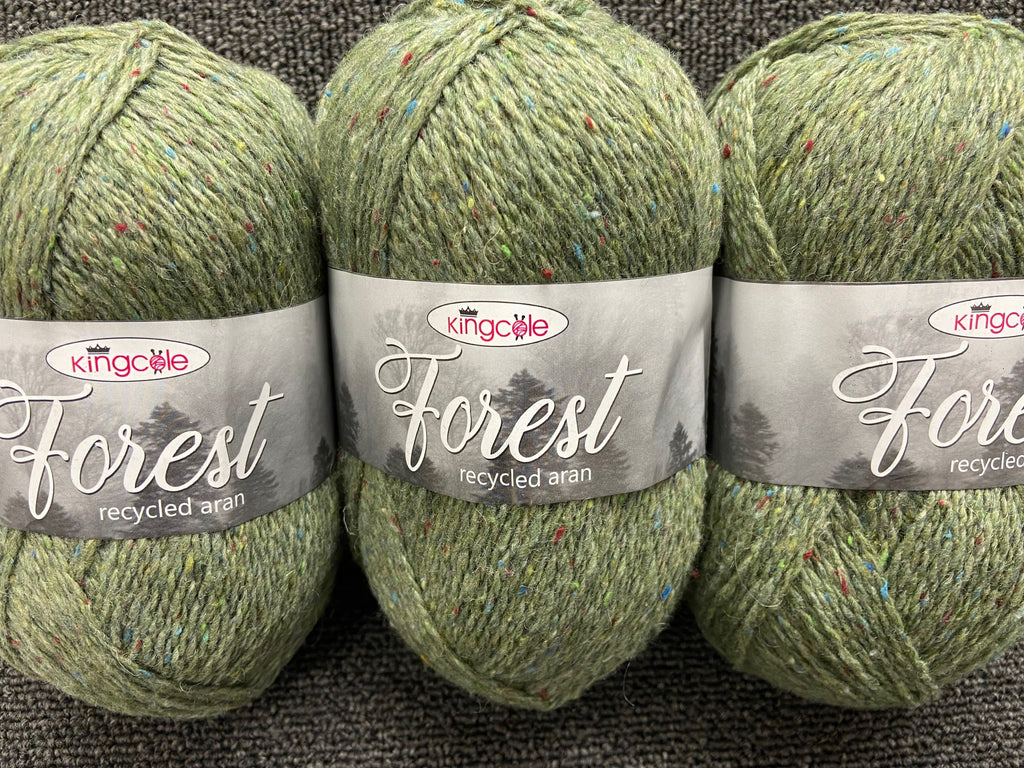 King Cole Forest Aran Recycled Wool Blend Yarn with Nepp 100g Various ...