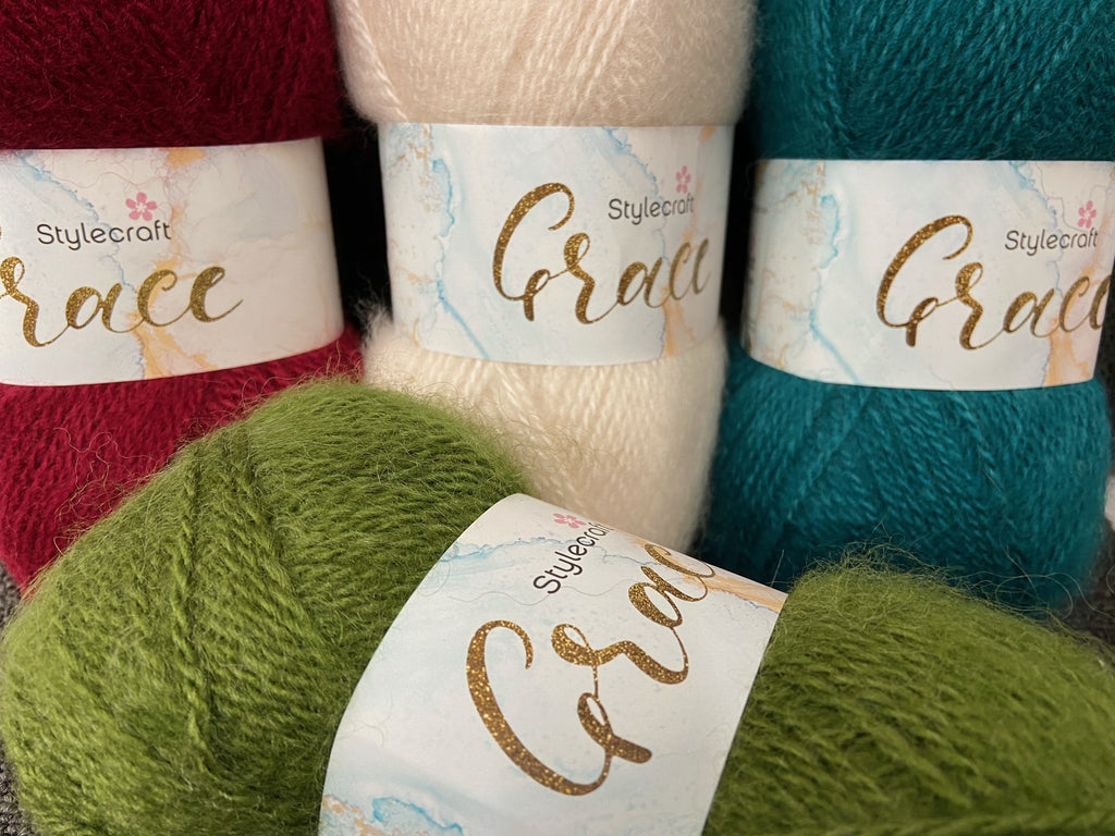 Stylecraft Grace Aran Mohair Wool Blend Yarn 100g Various Colours ...