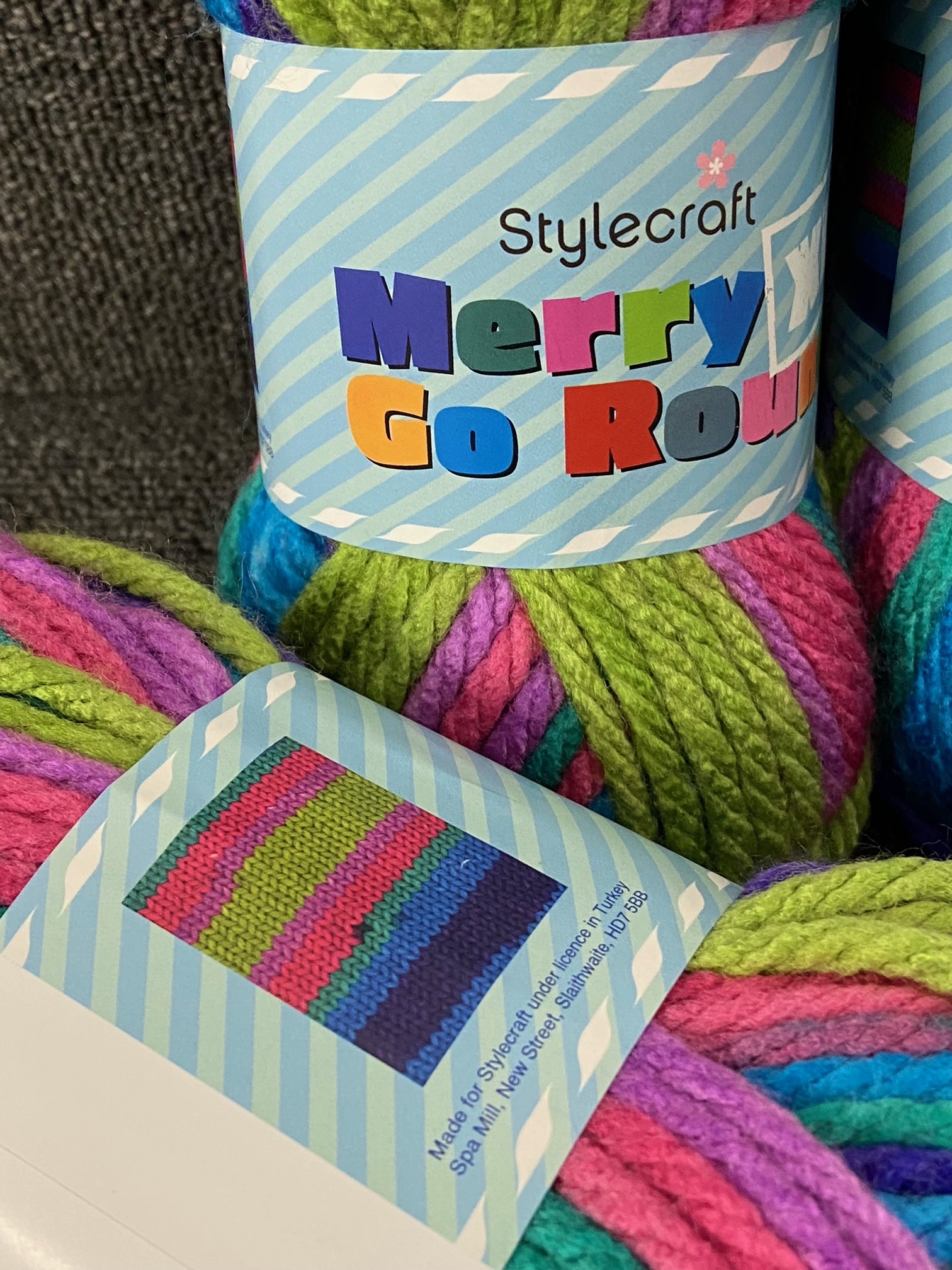 Stylecraft Merry Go Round XL Super Chunky Self Stripe Wool/Yarn 100g V ...