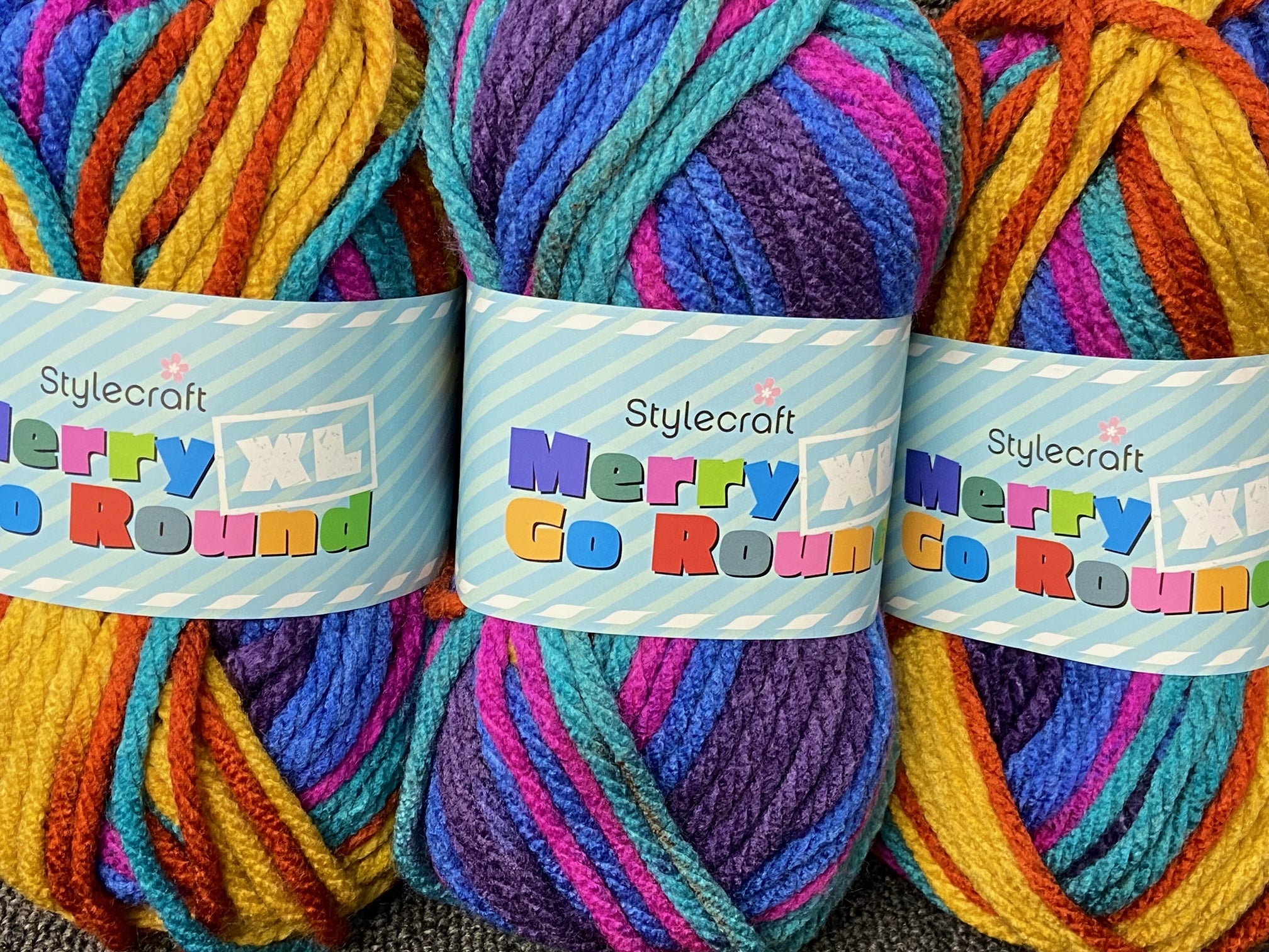 Stylecraft Merry Go Round XL Super Chunky Self Stripe Wool/Yarn 100g V ...