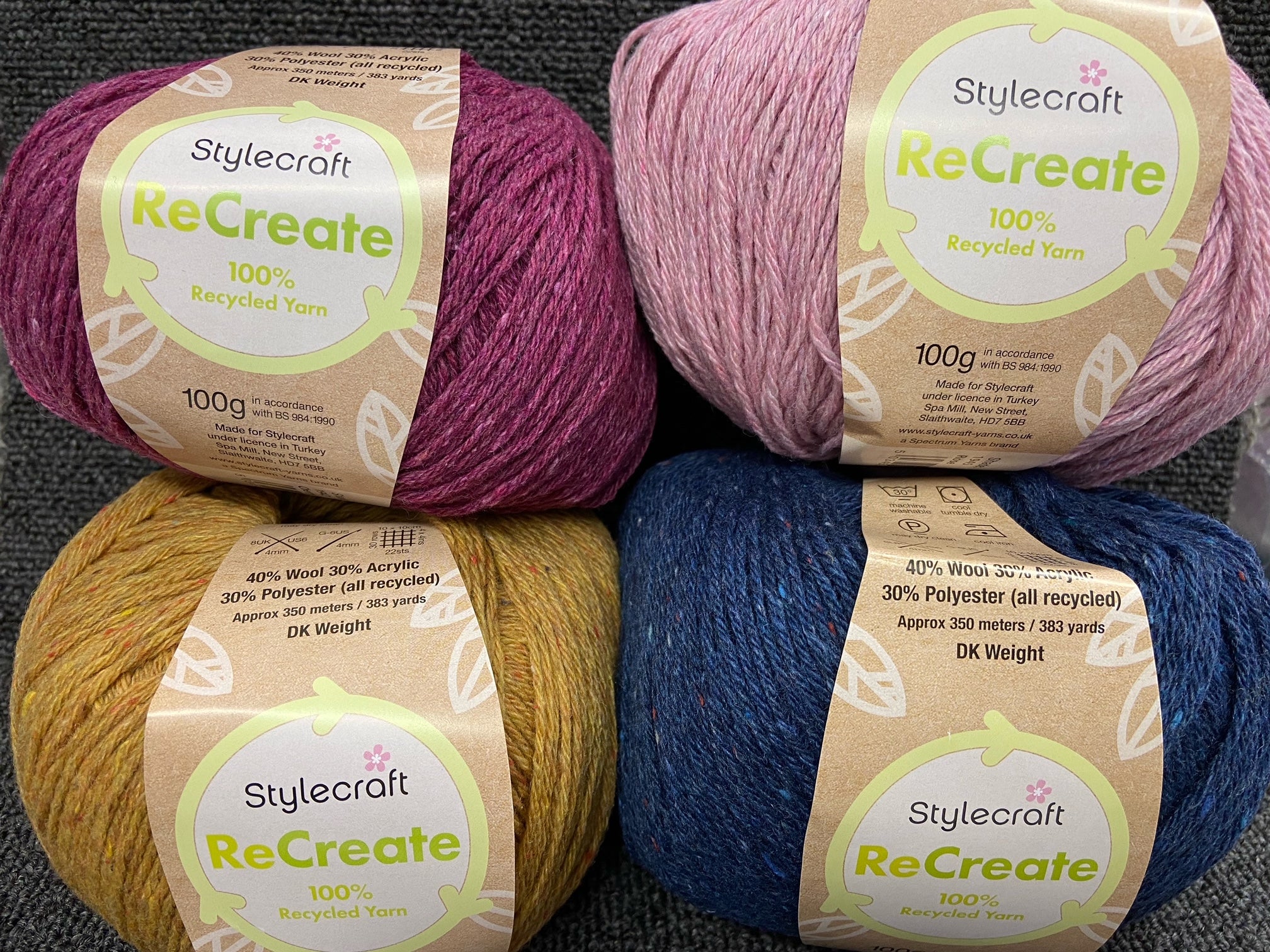 Stylecraft Recreate Recycled Double Knit DK Wool/Yarn 100g Various Col ...