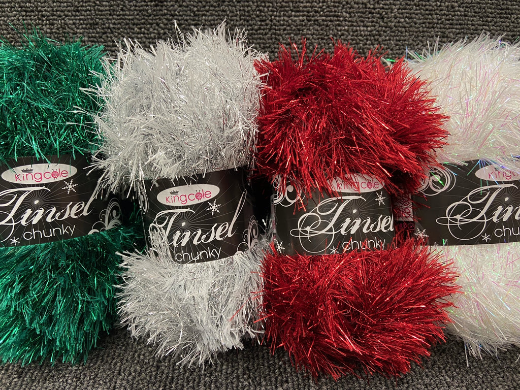 King Cole Tinsel Glitter Chunky Wool/Yarn 50g Various Colours – Fabric ...