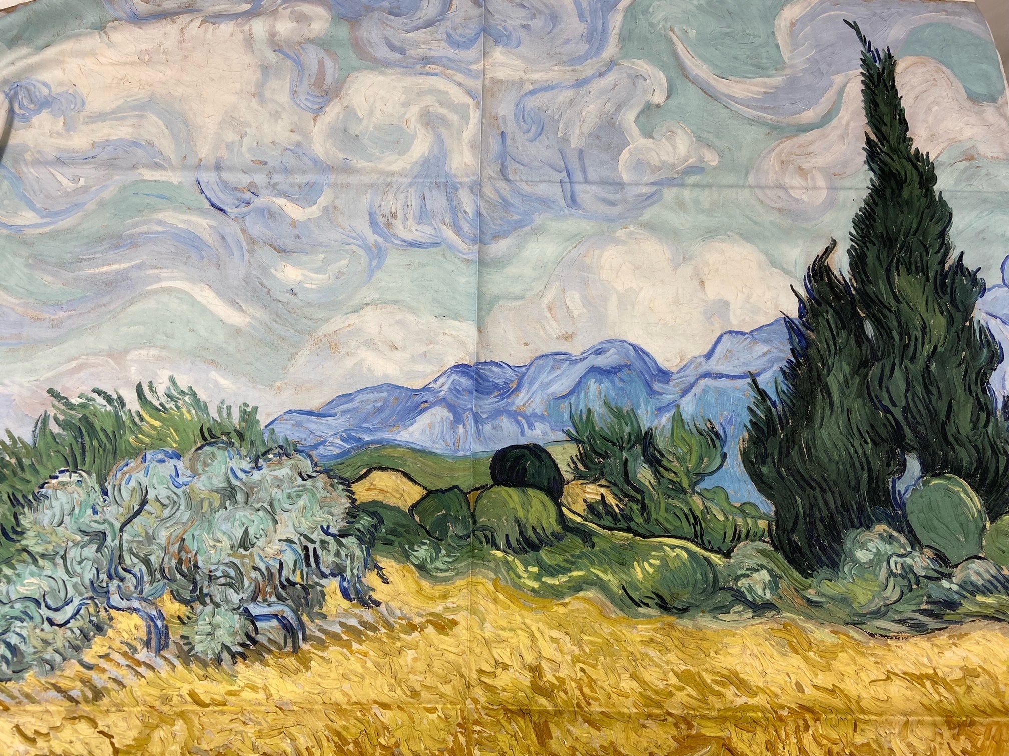 Van Gogh Wheat Field with Cypresses The National Gallery Organic Cotto ...
